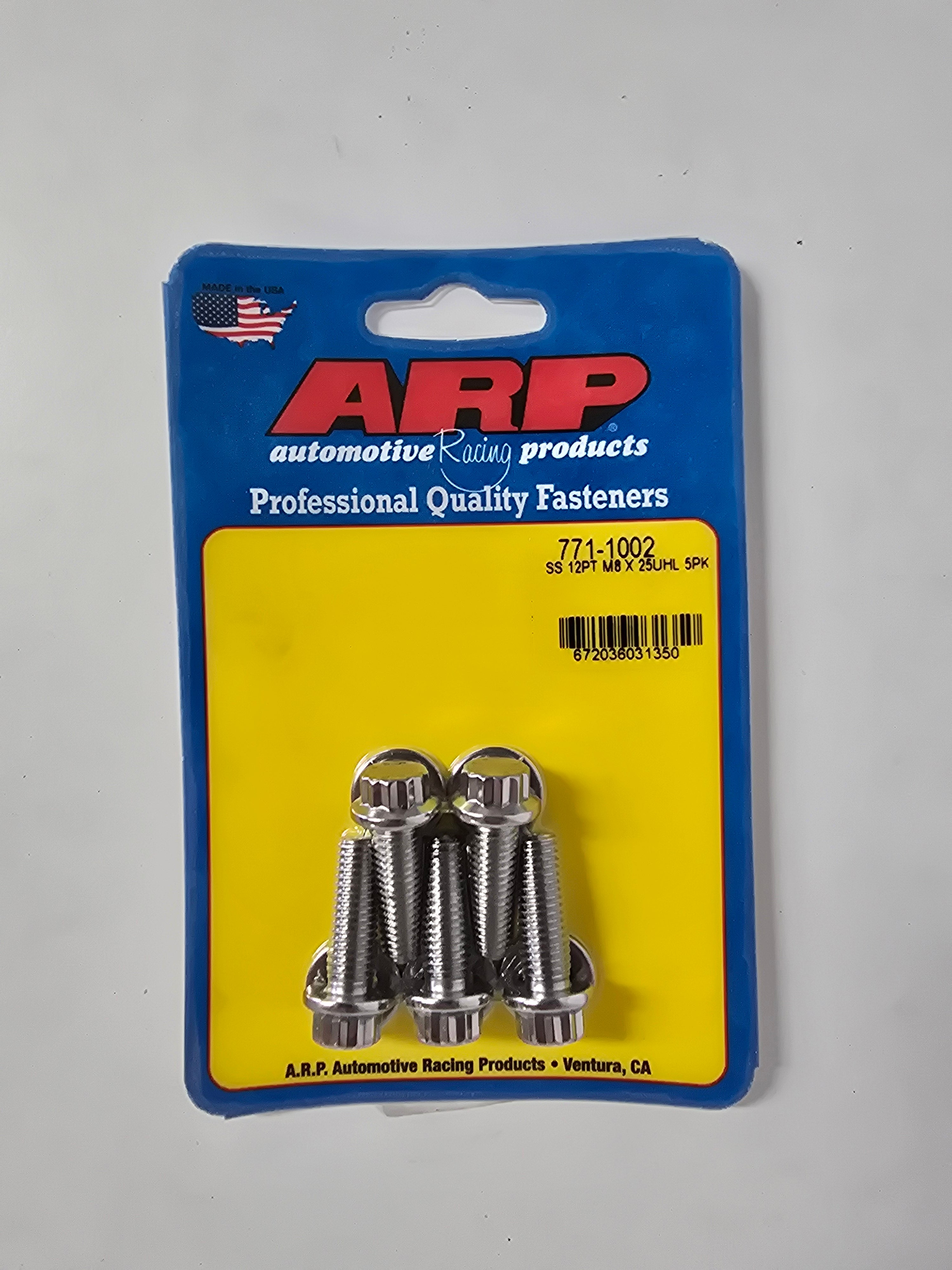 ARP 5-Pack Bolt Kit, 12-Point Head S/S 8mm x 1.25 x 25mm UHL With 10mm ...